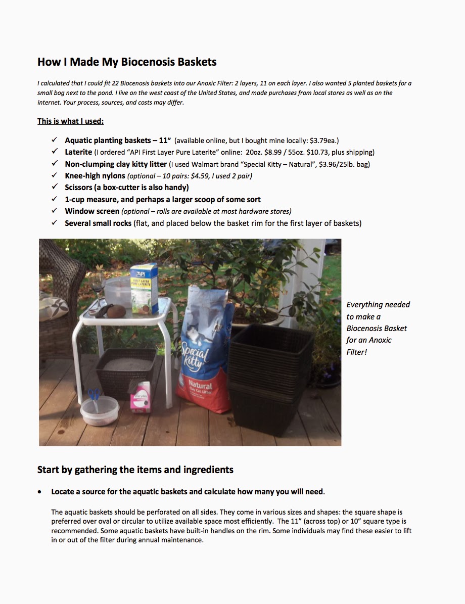 Anoxic Filtration System: Shelly’s pond Build From Oregon…The Making of ...