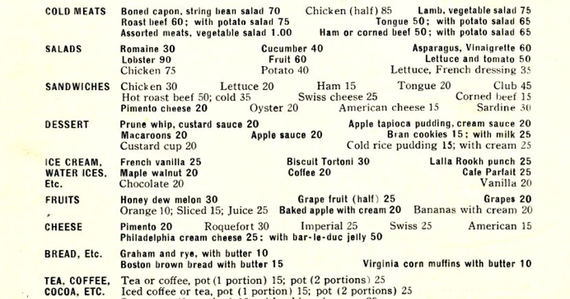 Jesse's Café Américain: Thanksgiving Menus— From Days Gone By