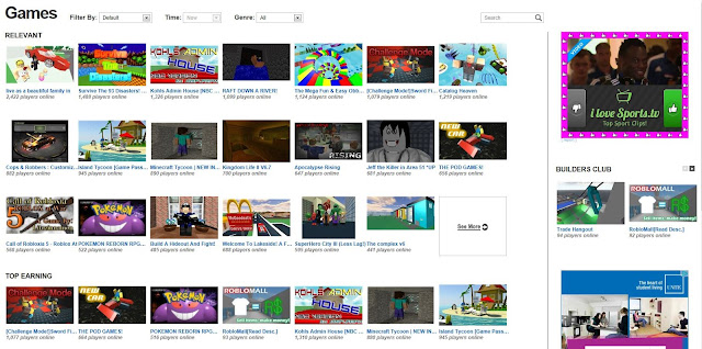 Unofficial Roblox: ROBLOX games page massive layout update! *New look 2013*