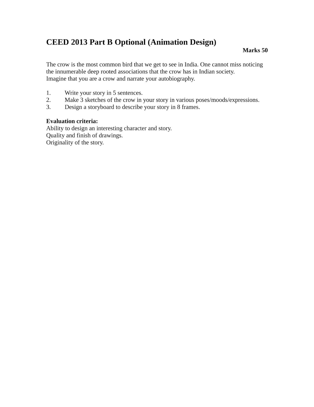 CEED 2013 Question Paper