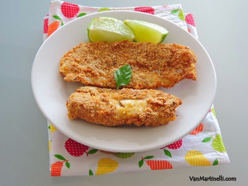 Merluza empanada com linhaça - Van Martinelli
