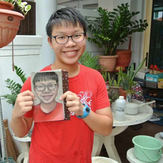 Do More With Less: Drawing nephew #1 with coloured pencils