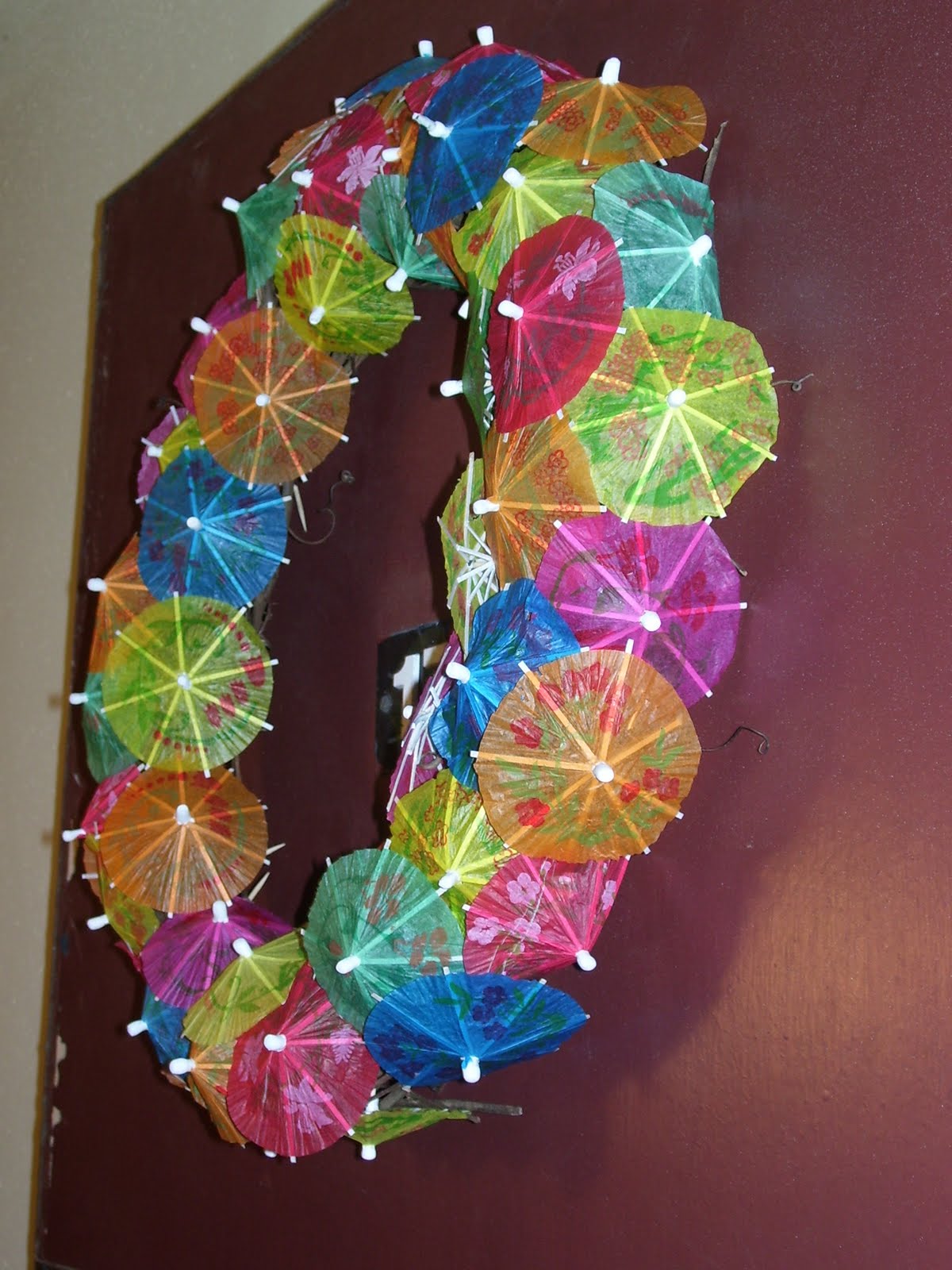 Whimsically Homemade: Parasol Pick Spring Wreath