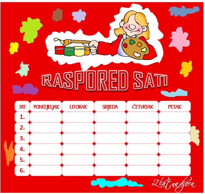 Zlatna djeca: Raspored sati