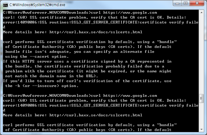 Curl 60 Ssl Certificate Problem Verify That The Ca Cert Is Ok
