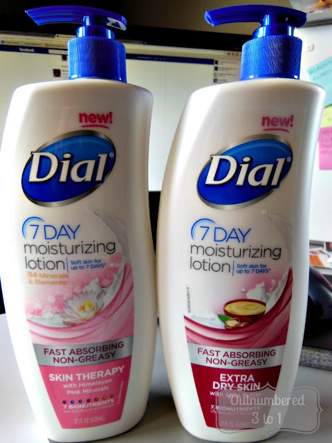 Dial 7-Day Moisturizing Lotions Review - Outnumbered 3 to 1
