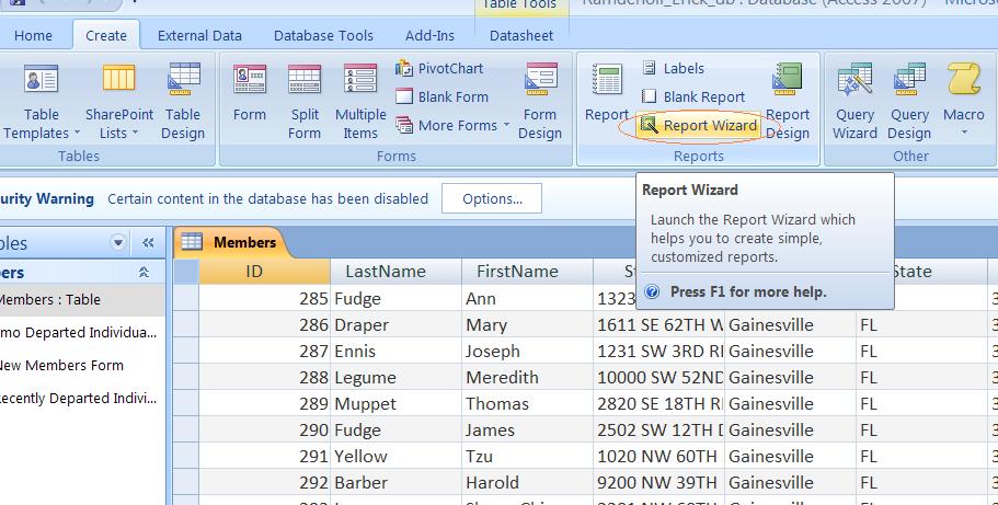 ISM3004: Tutorial 3: Creating Reports in Microsoft Access