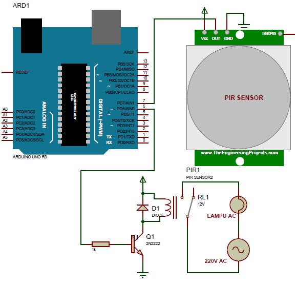 Arduino - PIR Sensor Wiring