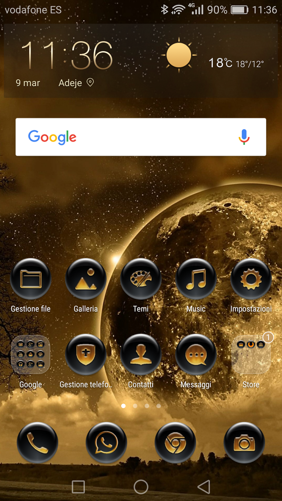 Best Huawei Themes: Planet Gold EMUI Theme