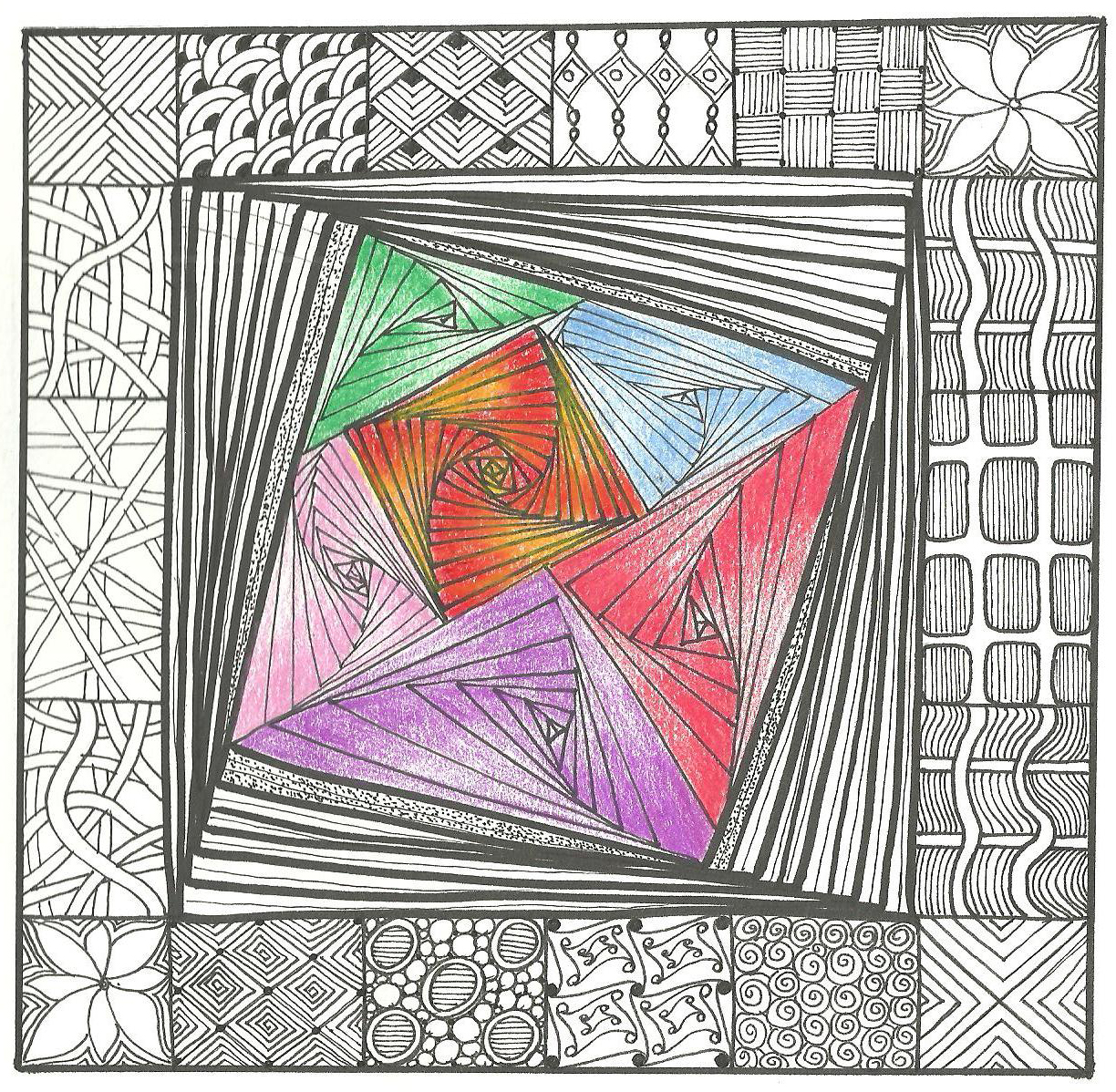 Journey Through Zentangle Art: Zentangle in colours