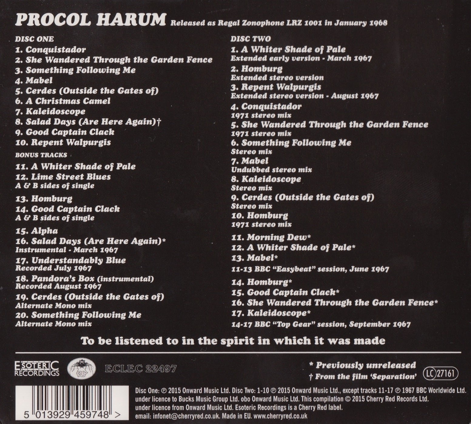 1967 Procol Harum - Procol Harum - Rockronología