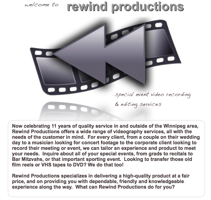 rewind productions: Home Page