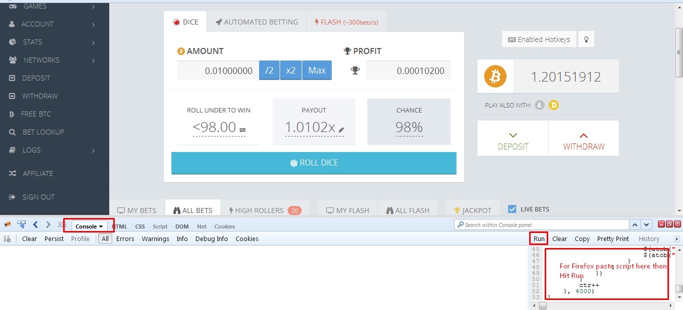 August 2016 Bitsler Bot Script 100% work: Bitsler August 2016 100% work ...