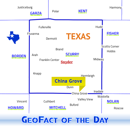GeoFact of the Day: American Towns: China Grove