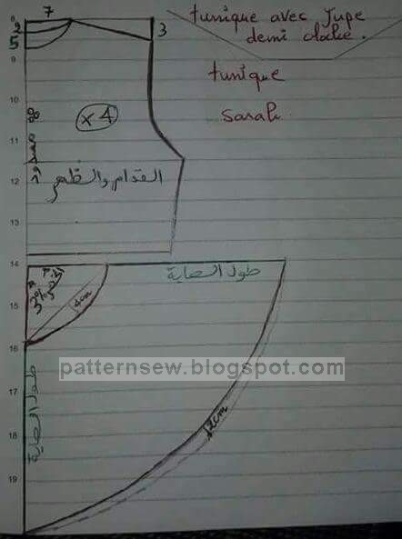 باترون مفصل لفستان محجبات