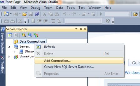 Learning Microsoft Technologies.......: Connection String from Visual ...