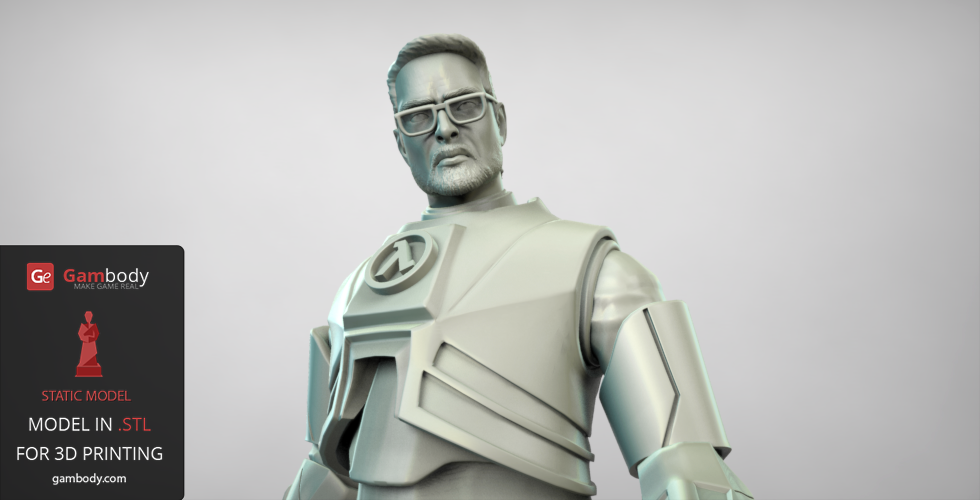 Half Life- Gordon Freeman 3D Models with Crowbar and Gravity gun ...