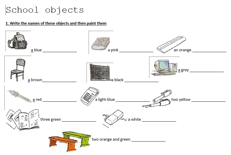 INGLES INTERMEDIATE: School Objects