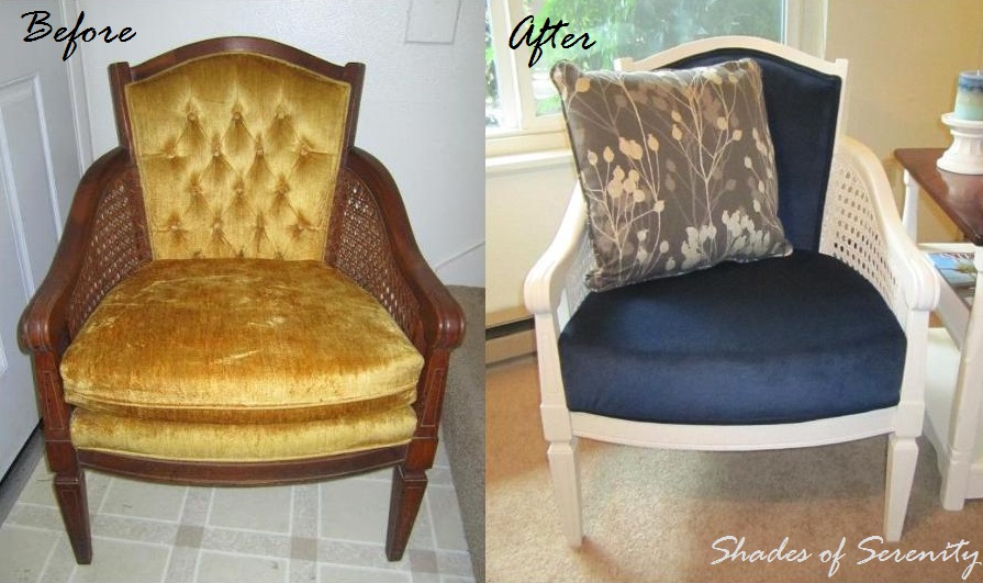 Shades of Serenity: Cane Chair Makeover - Reveal