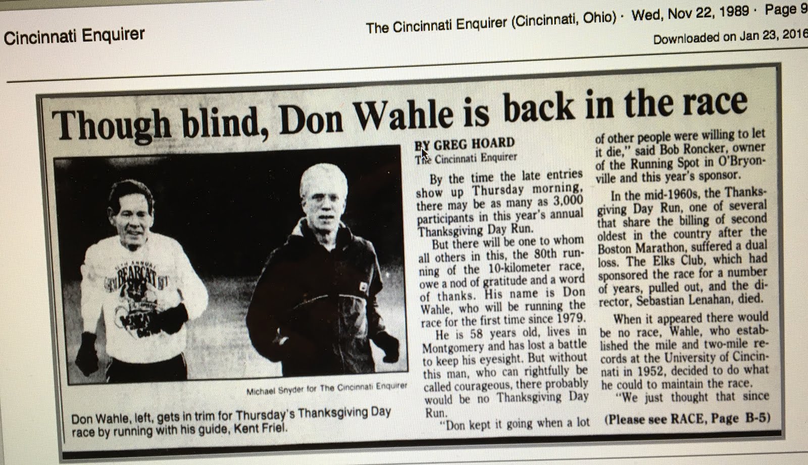 History of 20th Century Running in Greater Cincinnati: V.1 #32 Don ...