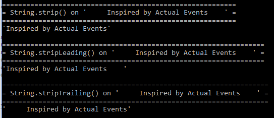Inspired by Actual Events: Applying New JDK 11 String Methods
