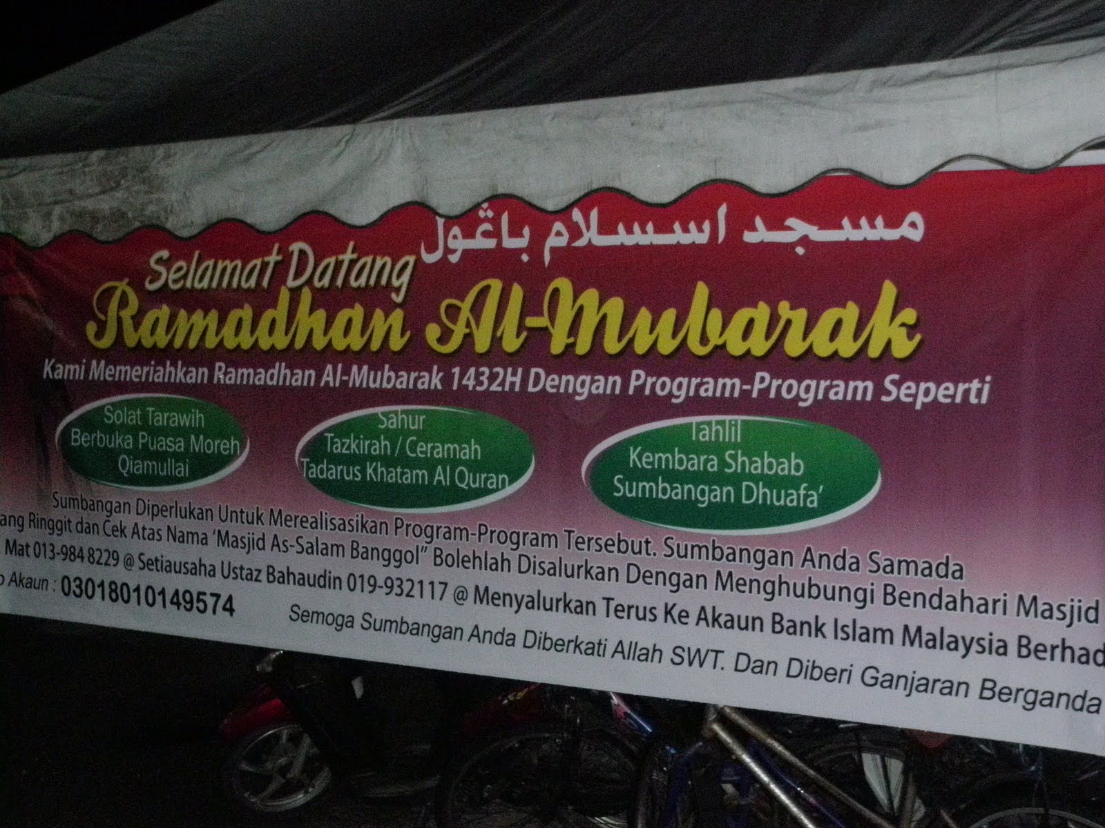 TENTATIF PROGRAM IHYA' RAMADHAN 1432H ~ Masjid As-Salam Banggol