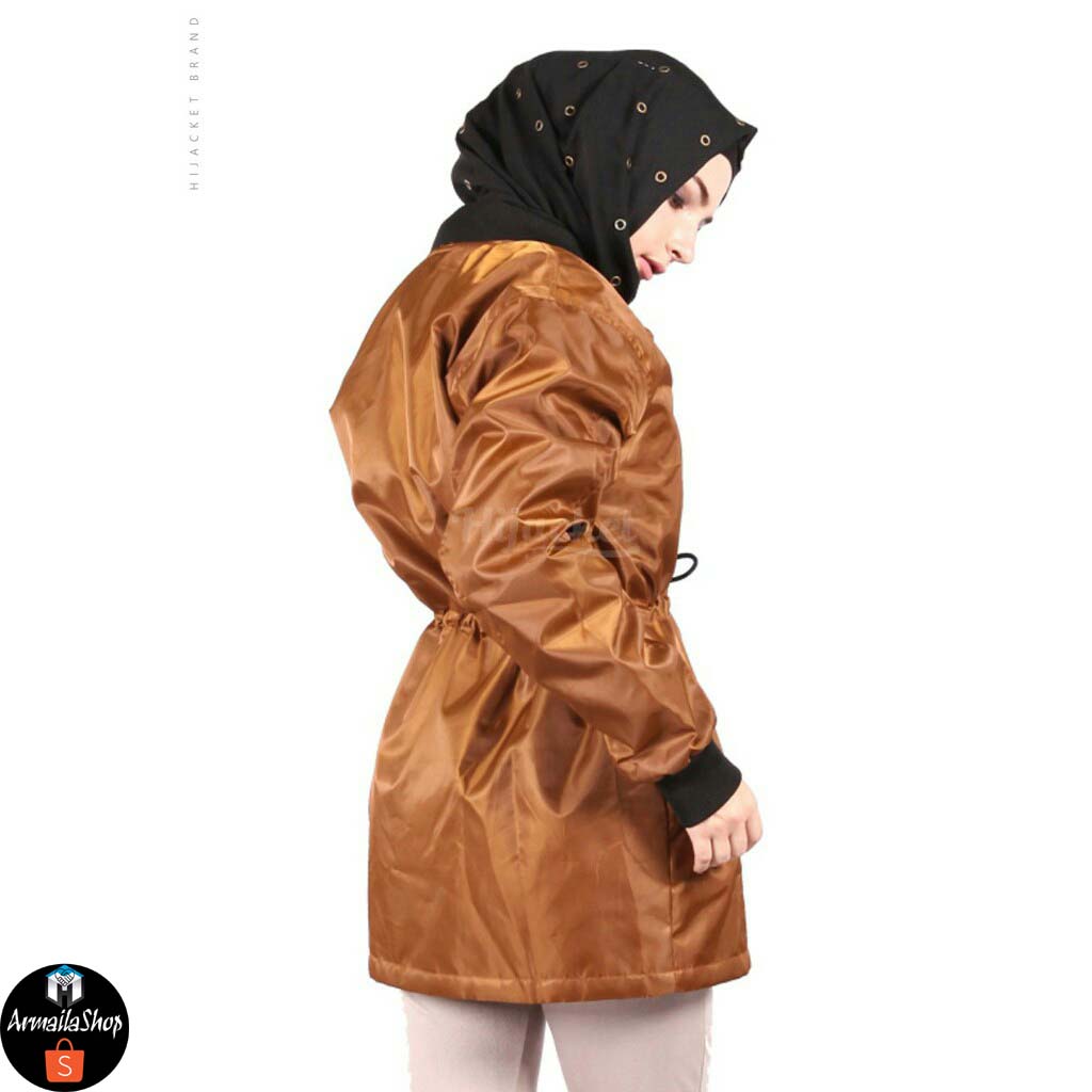JAKET MUSLIMAH Hijacket Bomber GOLD IMPERIAL PARACHUTE DOURMILL DACRON ...