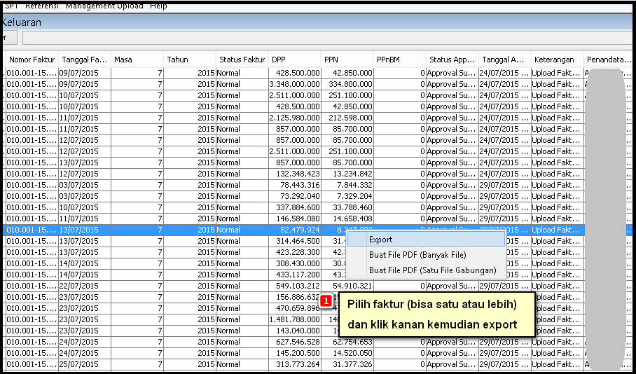 vBagaimana memindahkan faktur yang telah diupload ke database e-Faktur Baru