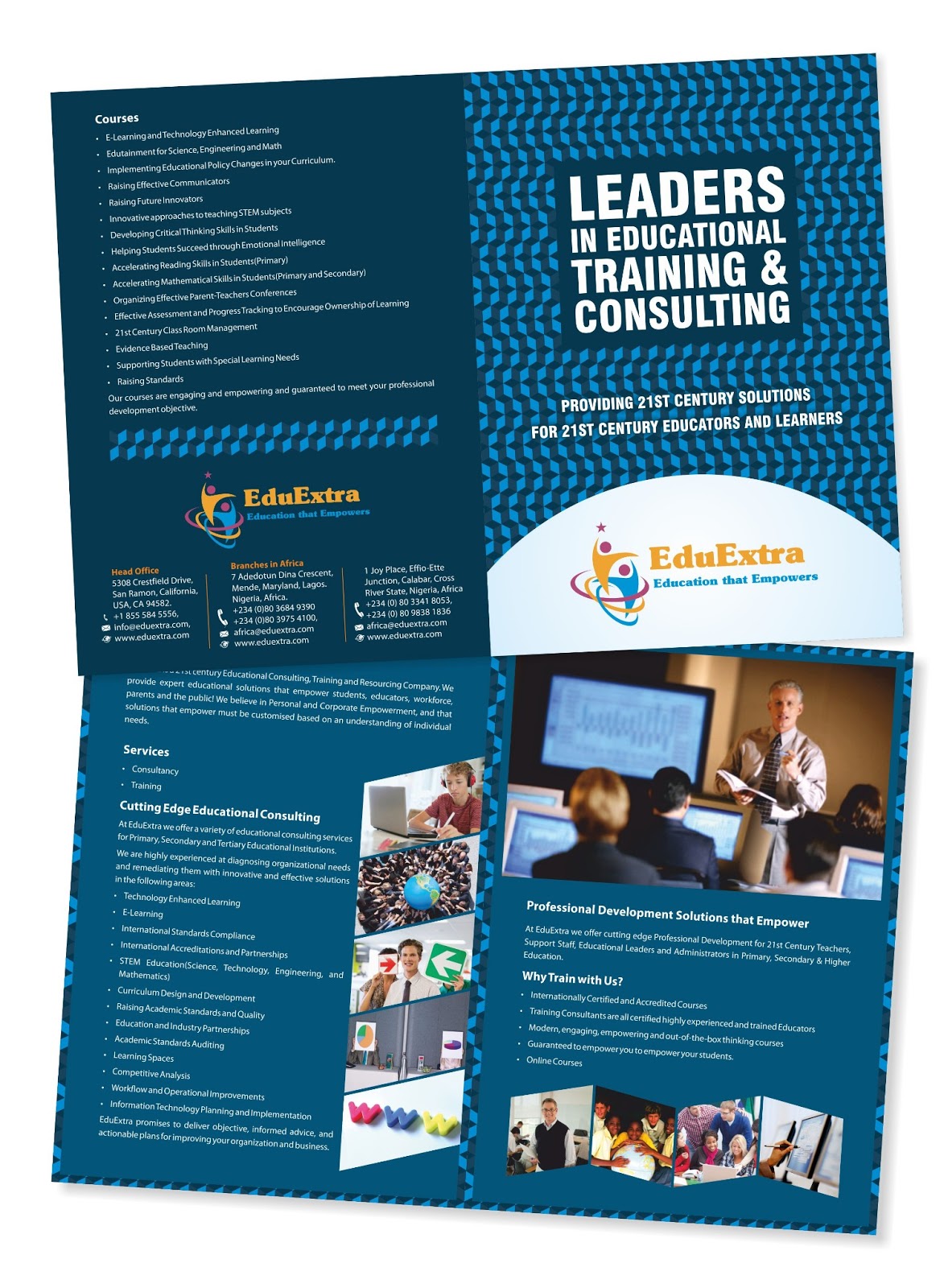 Freelance Graphic Designer: Educational Training and Consulting Brochure