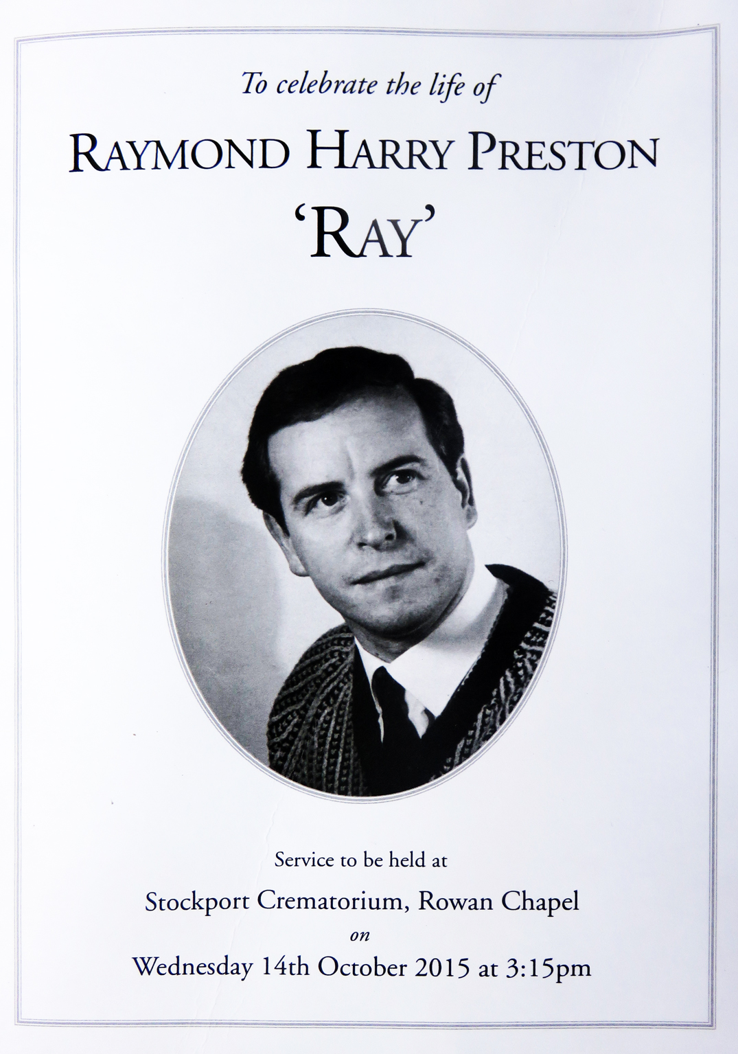 Stockport's Heritage: Sad news, Ray Preston has died
