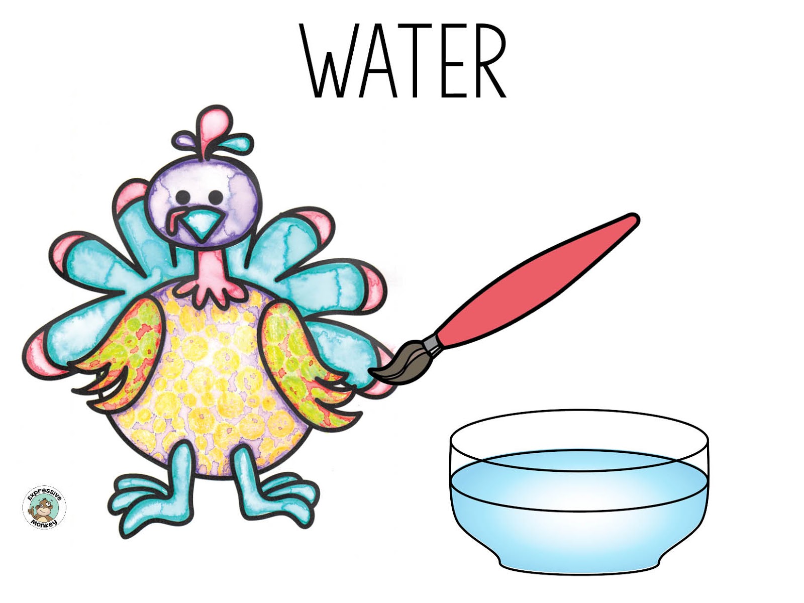 Turkey Drawing Easy Thanksgiving Art Project - Expressive Monkey