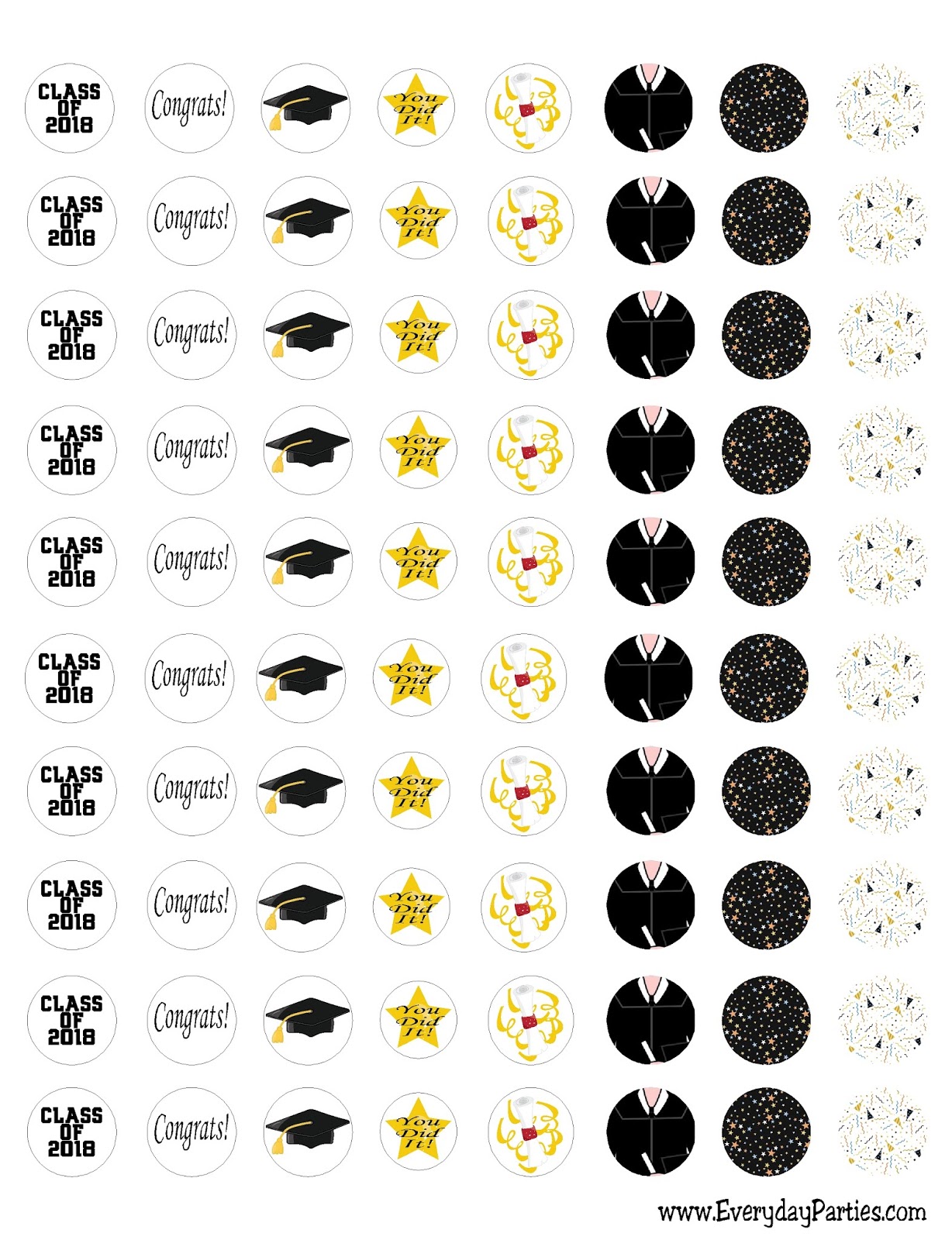 DIY Party Mom: Printable Graduation Kiss Labels