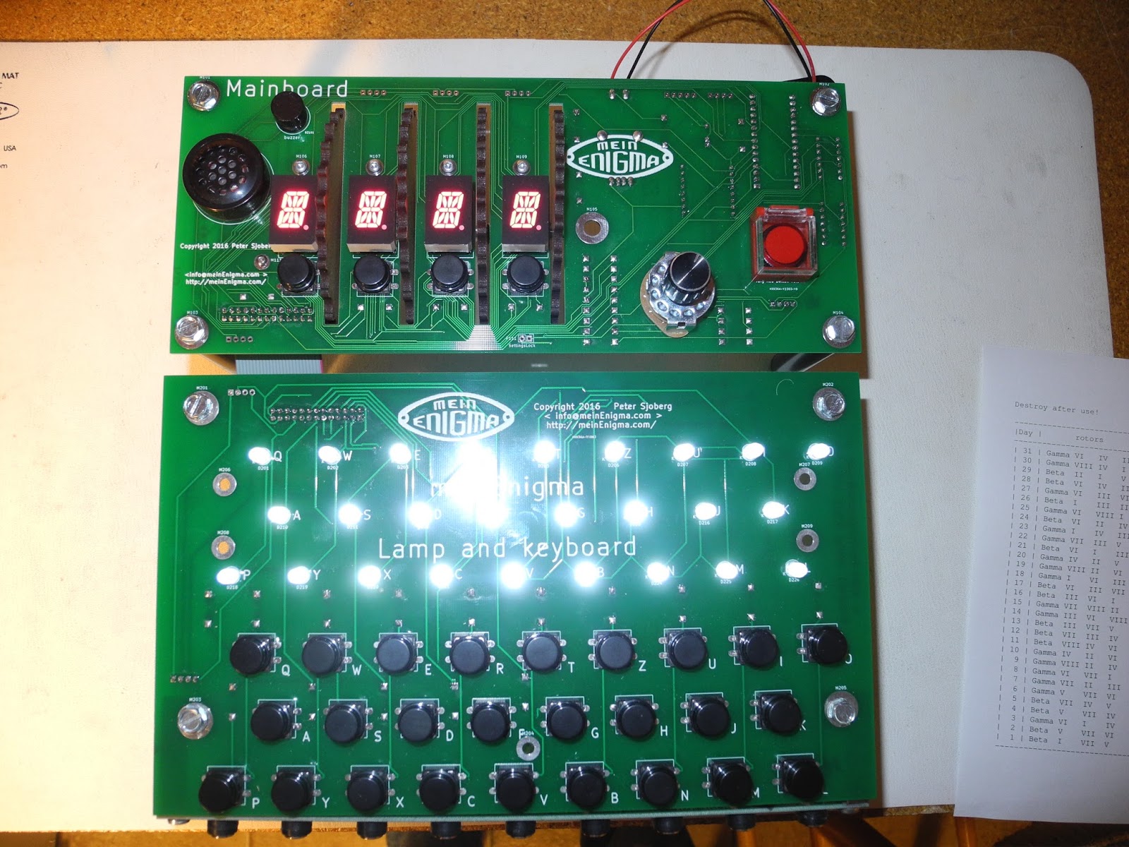 Jeff Tranter's Blog: The MeinEnigma Enigma Machine Kit - Operation