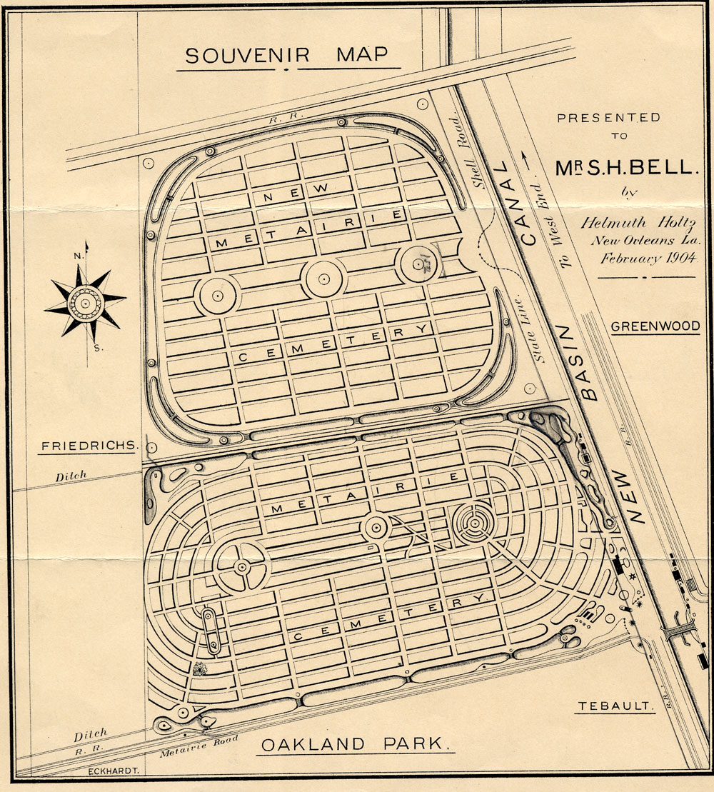 Architecture Research: Metairie Cemetery Souvenir Map