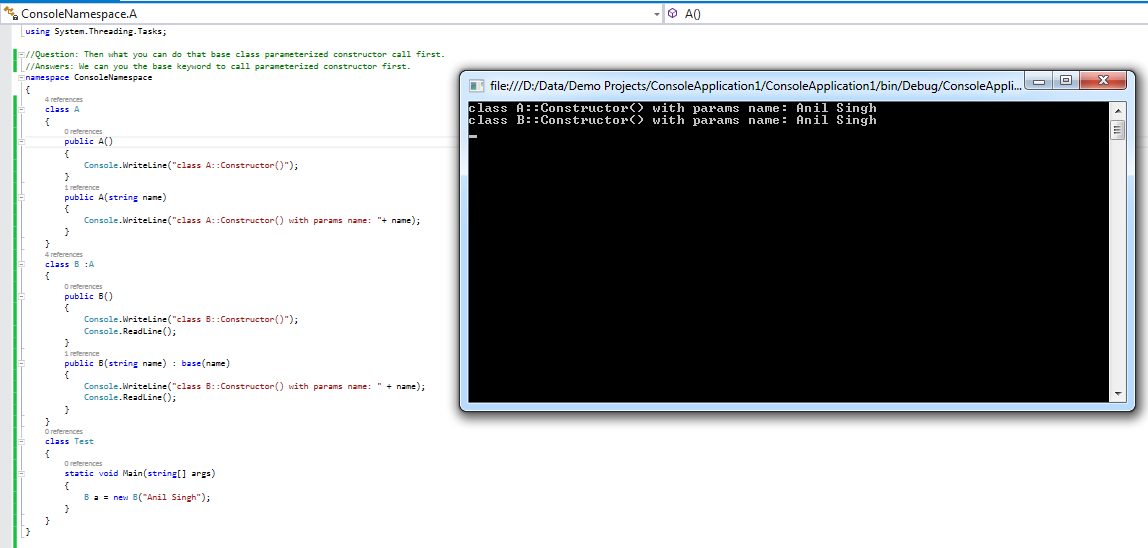 How to call base class parameterized constructor first in c#?