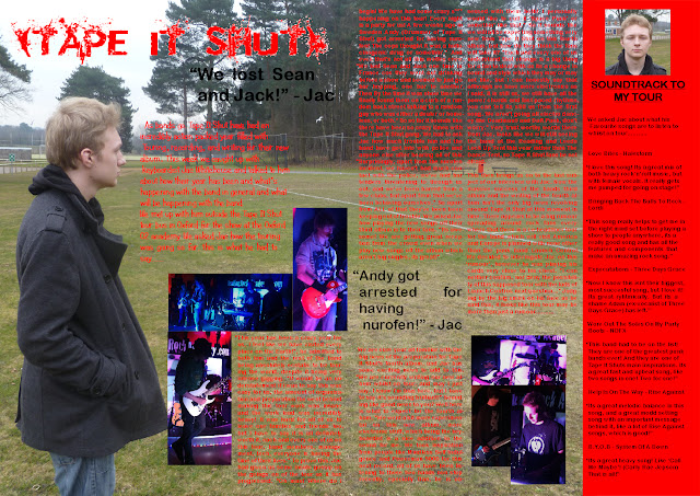 Jack Collier: Final draft of double page spread (with audience feedback)