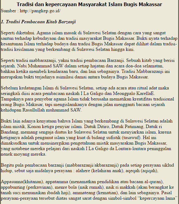 Corak Masyarakat Muslim Bugis | STUDI ISLAM 2