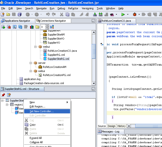 Oracle Application's Blog: Creating Dependent LOV in OAF