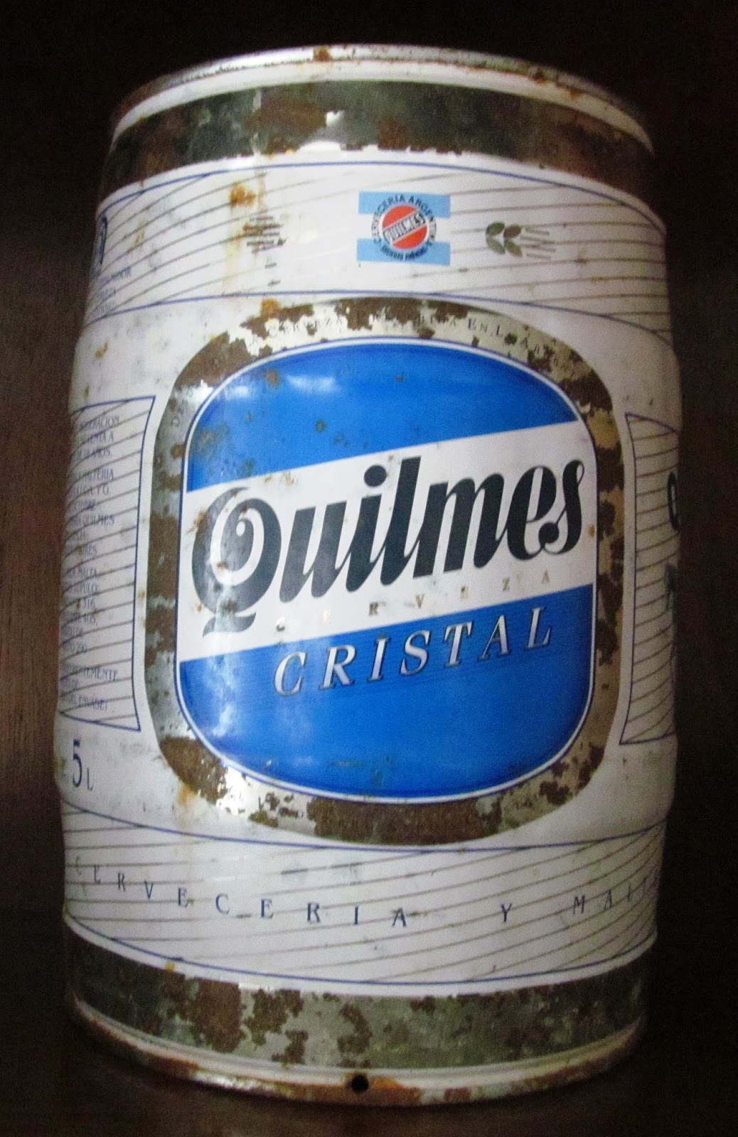 LATAS Y BOTELLAS COLECCIÓN: BARRIL QUILMES 5 L ARGENTINA
