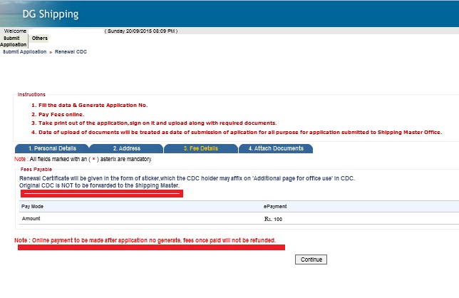 MARINE ENGINEERING: PROCEDURES OF ONLINE CDC RENEWAL