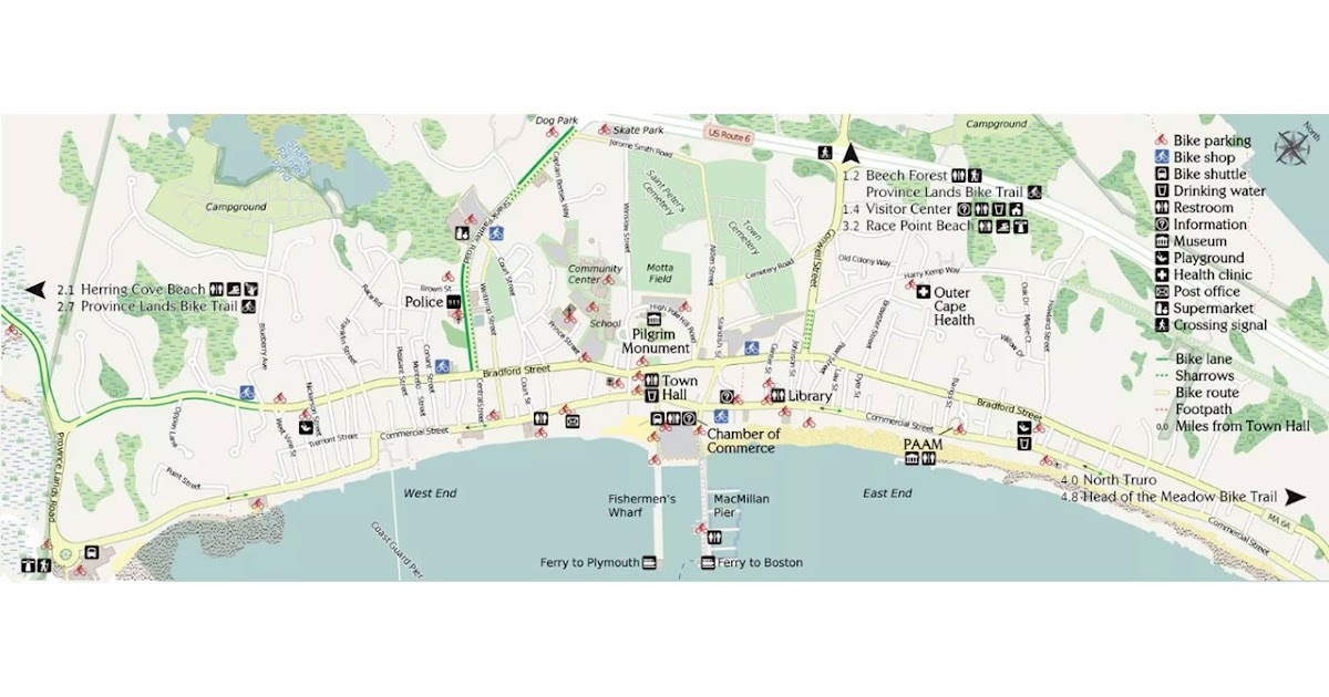 Bike Cape Cod Rail Trail and Bicycling Information: Provincetown Bike Map