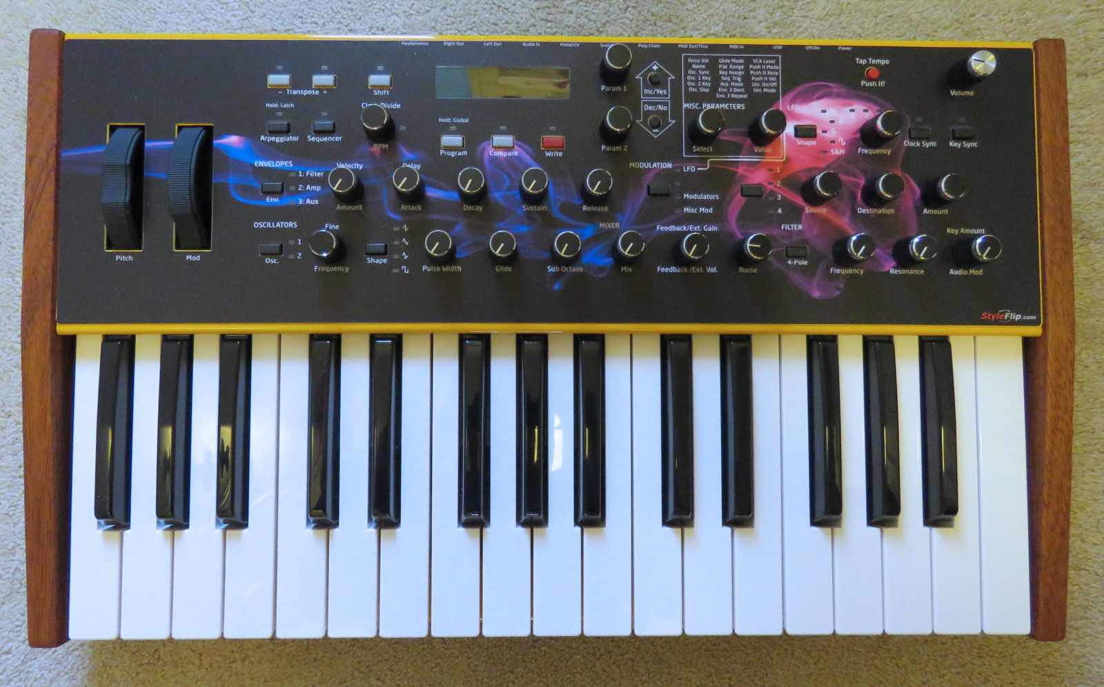 MATRIXSYNTH: Dave Smith Instruments Mopho SN 01798 w/ Custom Faceplate & Prophet Knobs