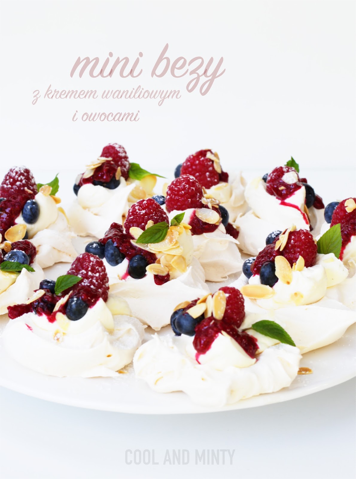 MINI BEZY Z KREMEM WANILIOWYM I OWOCAMI | COOL & MINTY