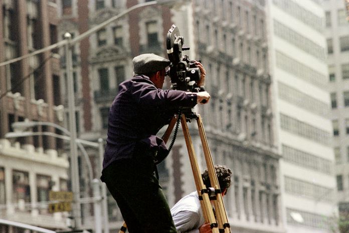 New York - History - Geschichte: Filming on Times Square 1975