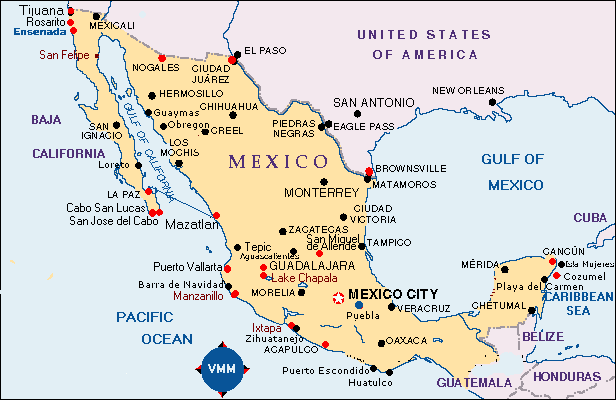 MEXICO - GEOGRAPHICAL MAPS OF MEXICO