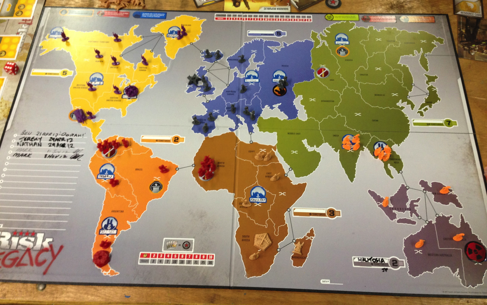 Up the vacuum thingy: Risk Legacy - Session Report - Game 6 (spoilers)