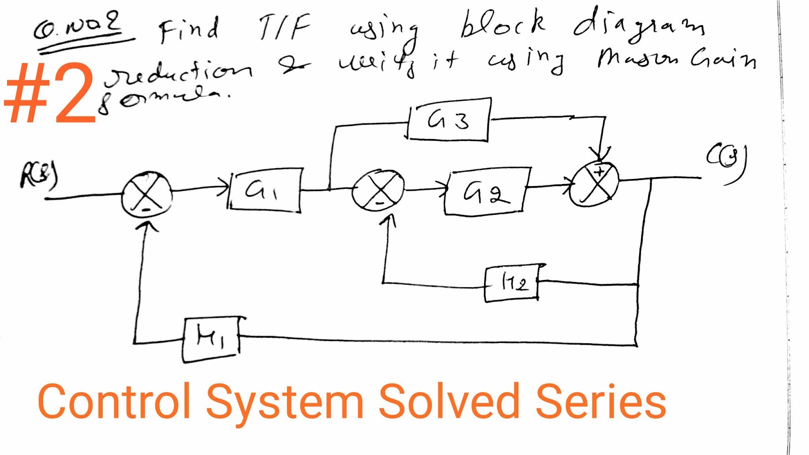 Control System Solved Series : Block Diagram Reduction #2