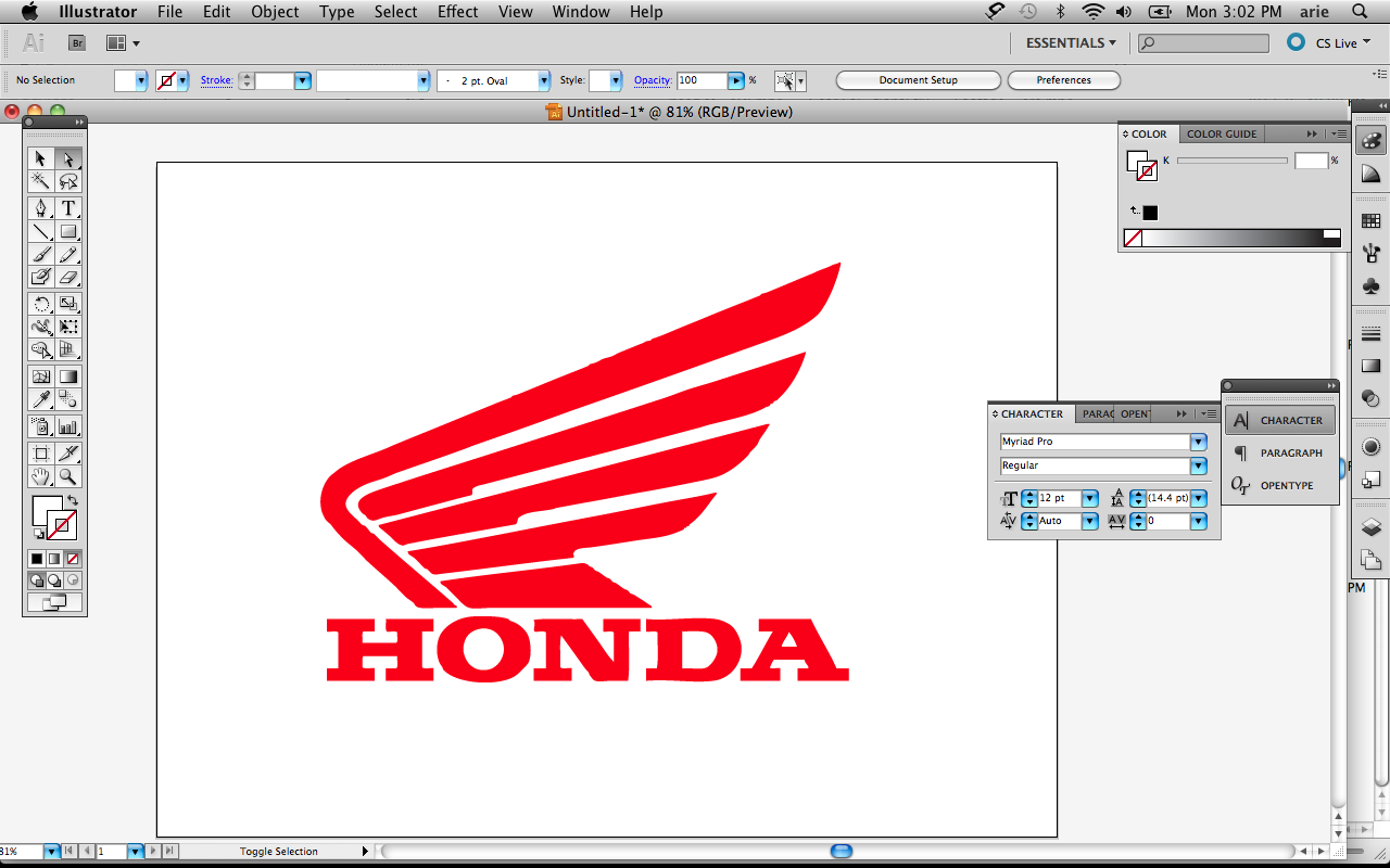 Raster Logo Dengan Adobe Ilustrator ~ @rie fabian