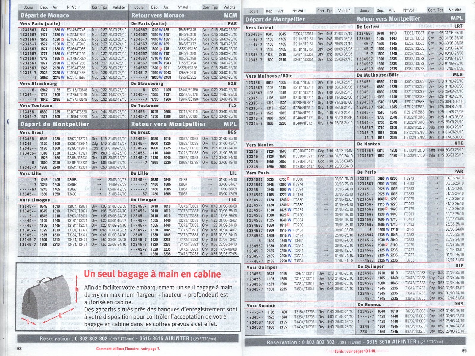Airline memorabilia: Air Inter Europe / Air France (1997), Métropole