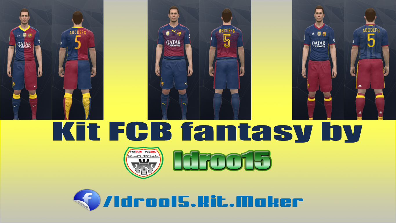 pes-modif: PES 2017 FC Barcelona fantasy kits by Idroo15 Kit Maker